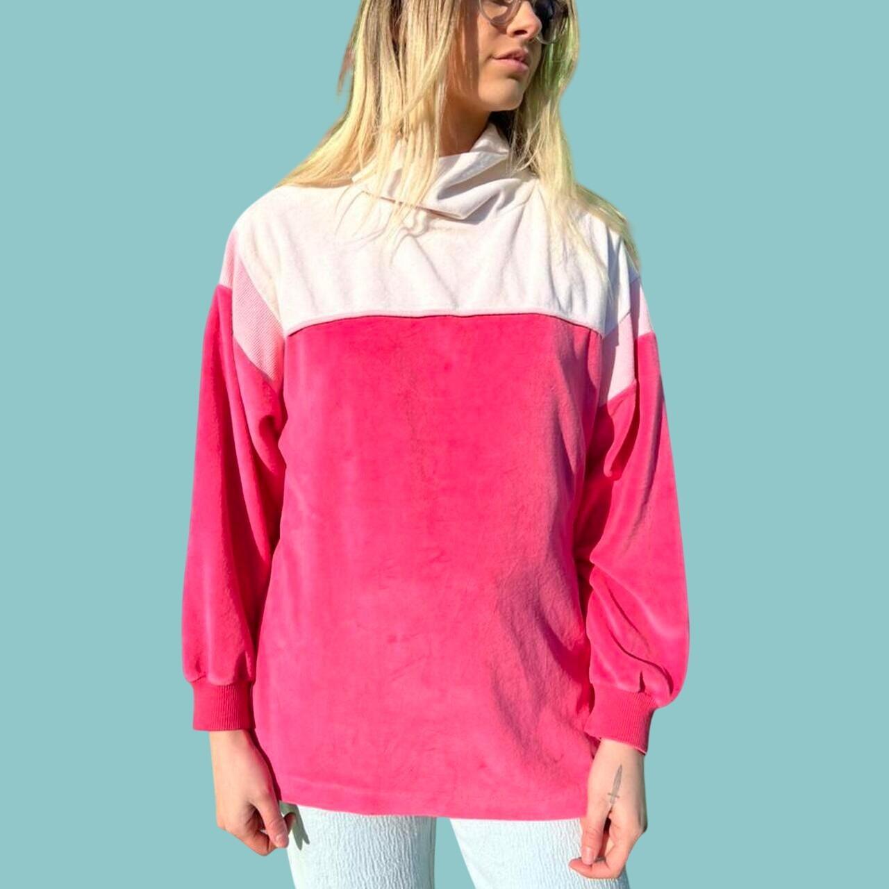 Vintage 1980s Hot Pink Color Block Slouchy... | Depop