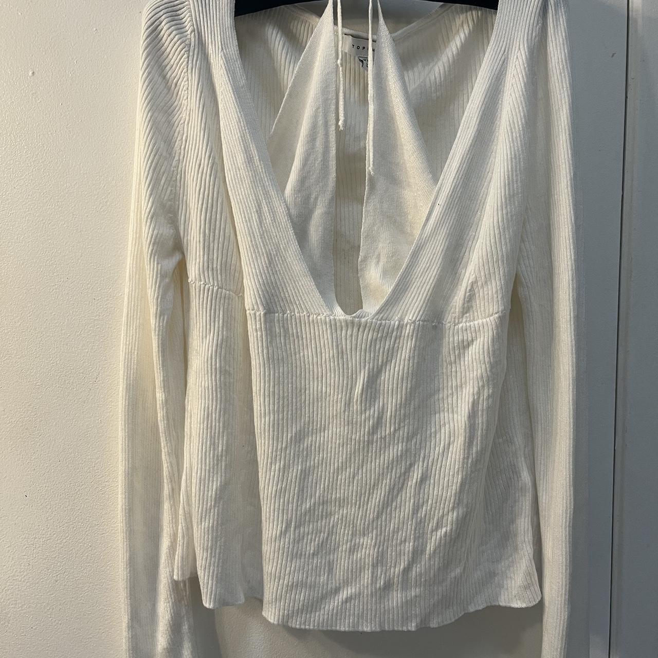 super super pretty white ribbed sweater top. this... - Depop