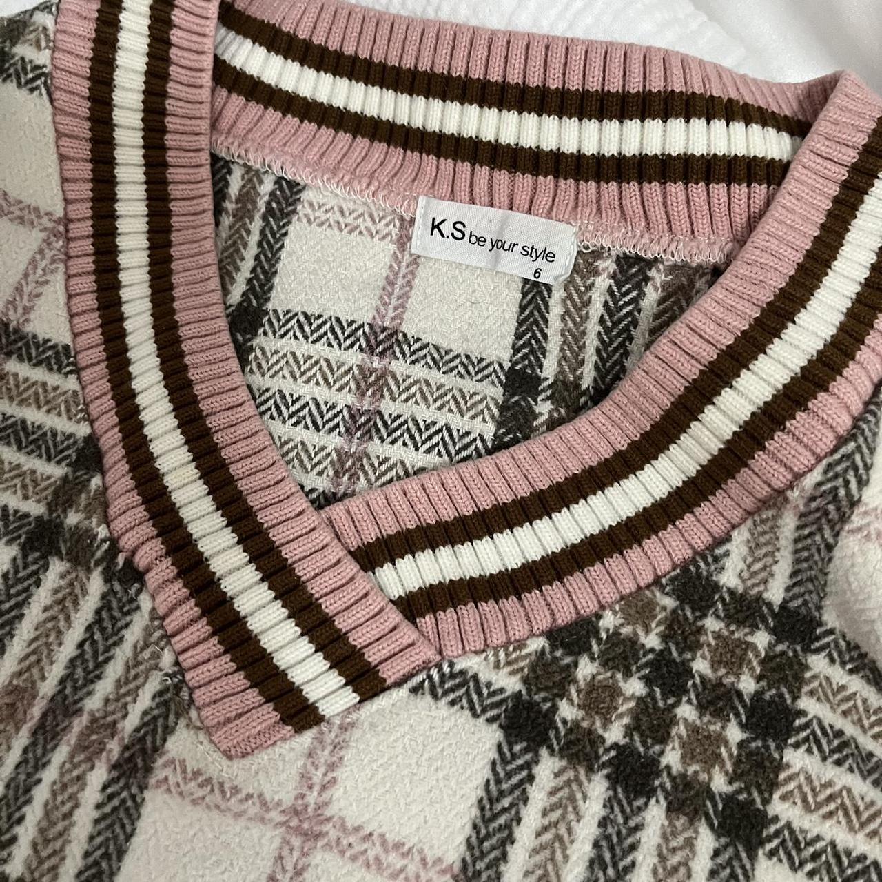 🎀 yesstyle pink plaid sweater - £35 on... - Depop
