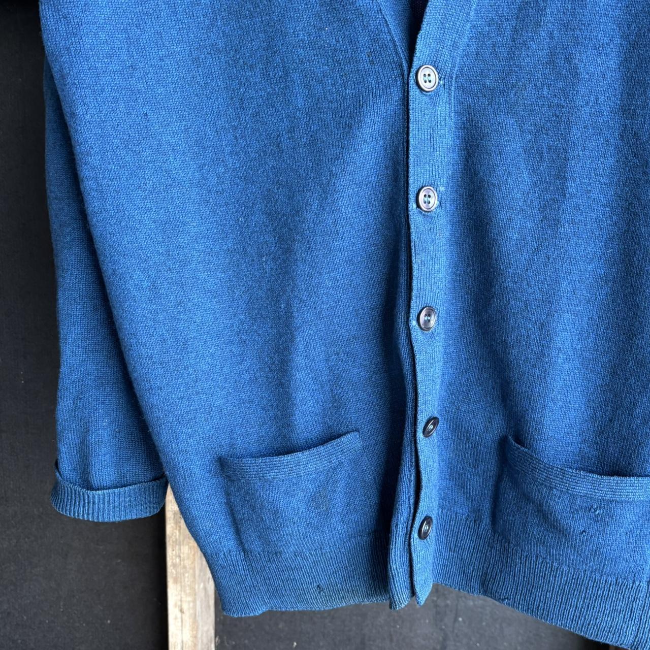 Vintage 60s cardigan 1960s blue preppy button up... | Depop