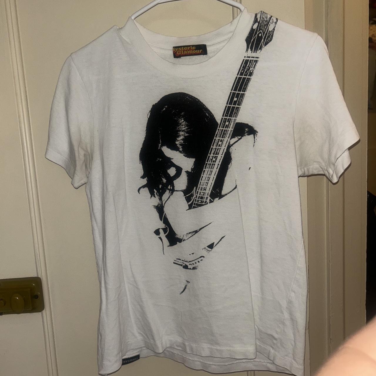 Hysteric Glamour guitar girl black and white tee... | Depop