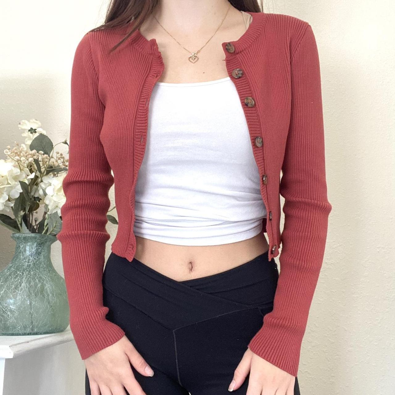 super cute cropped sweater💖 soft and thick material... - Depop