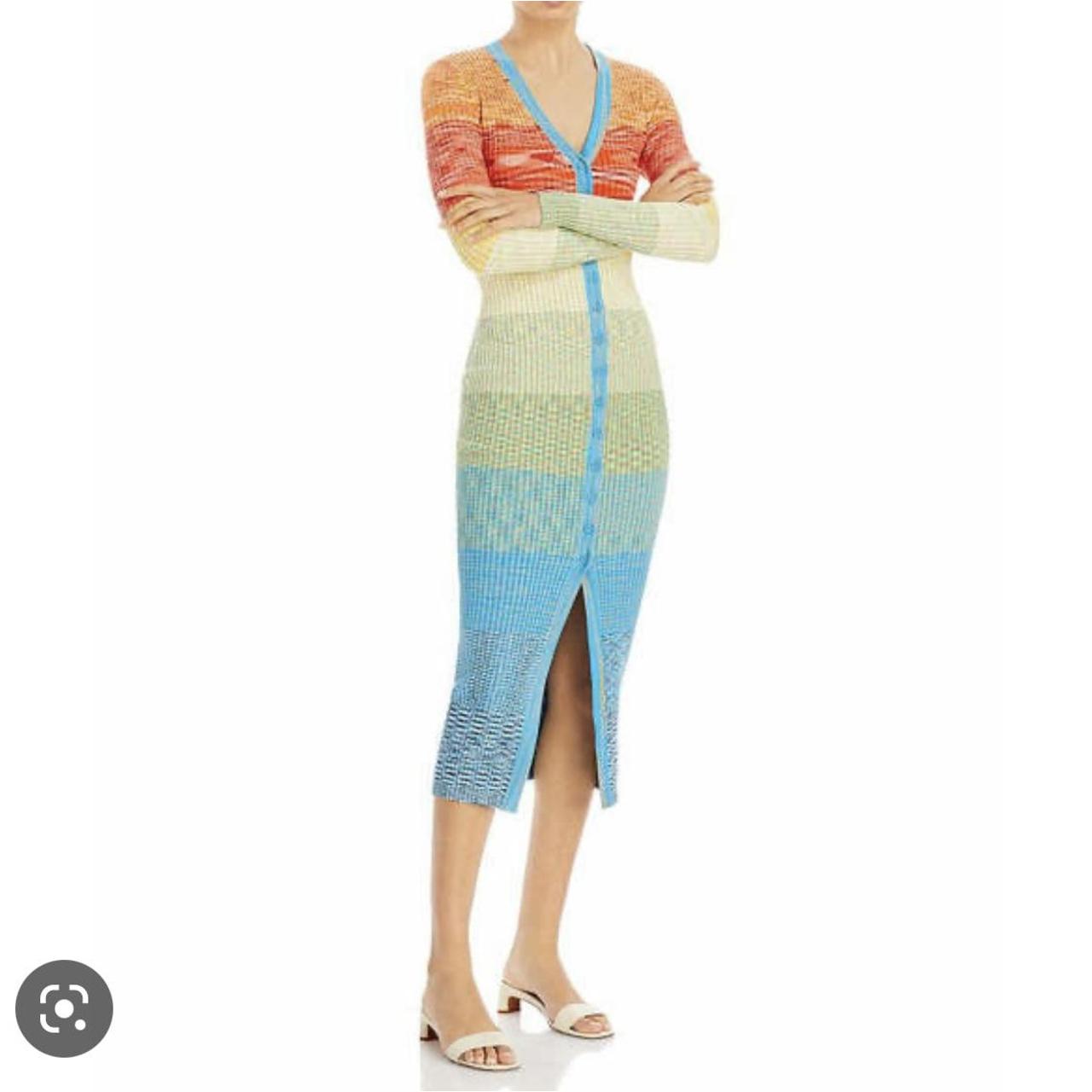 STAUD maxi rainbow sweater dress Great condition-... - Depop