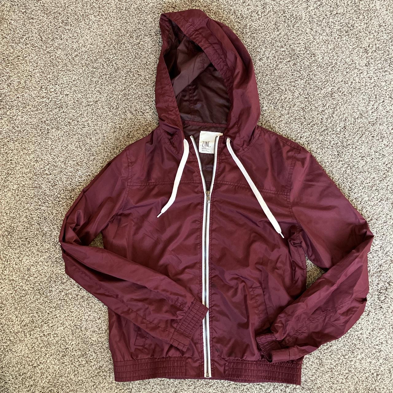 ZINE Windbreaker Maroon. Tag is size L but fits more... - Depop