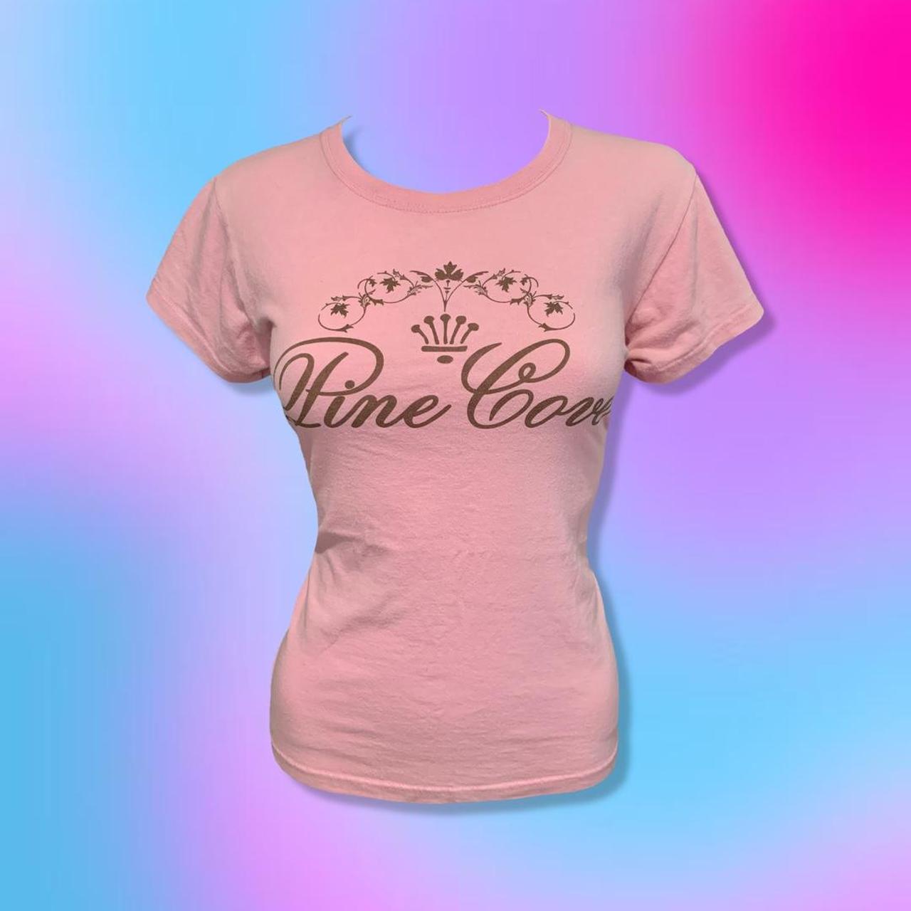 Y2K inspired pink hyperfem graphic tee ★ anvil... - Depop