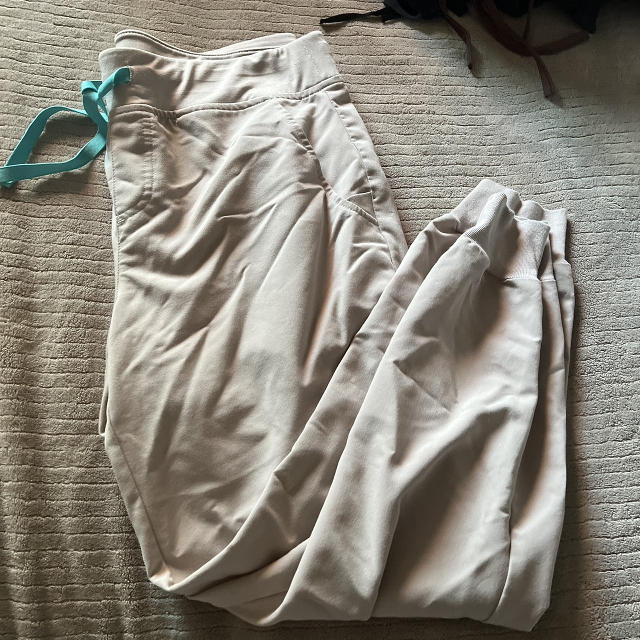 Figs light tan jogger scrub pants / size medium /... - Depop