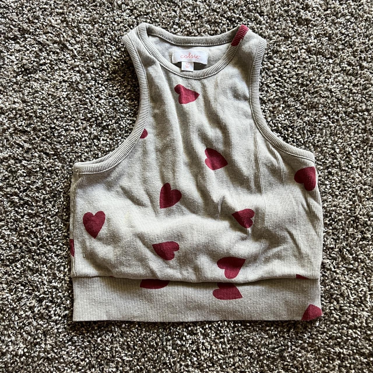 Colsie heart crop top - Depop