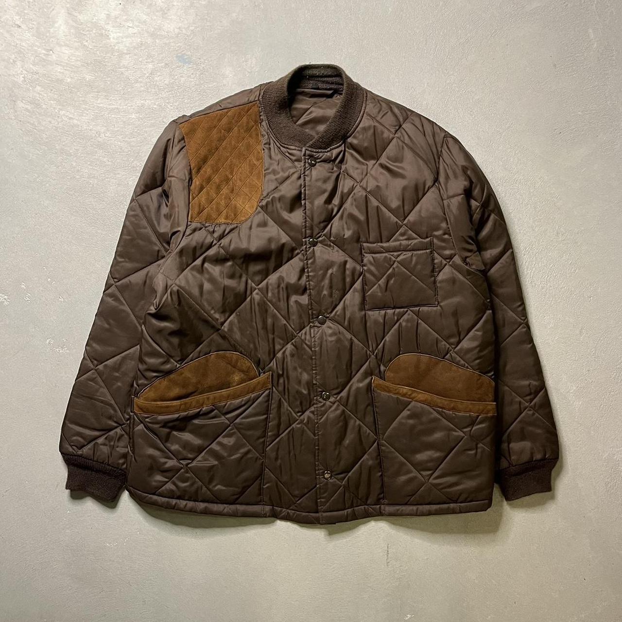 True Vintage Hunting Jacket Browns snap button... - Depop