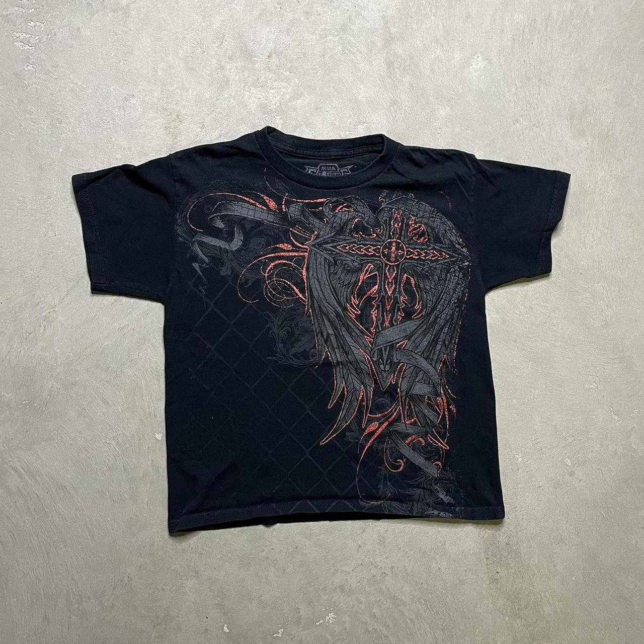 MMA Elite Tee y2k black and red tapout affliction... - Depop