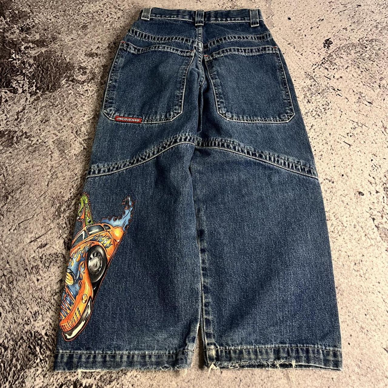 Y2K Jnco Jeans Kids baggy embroidered denim 2404 - Depop