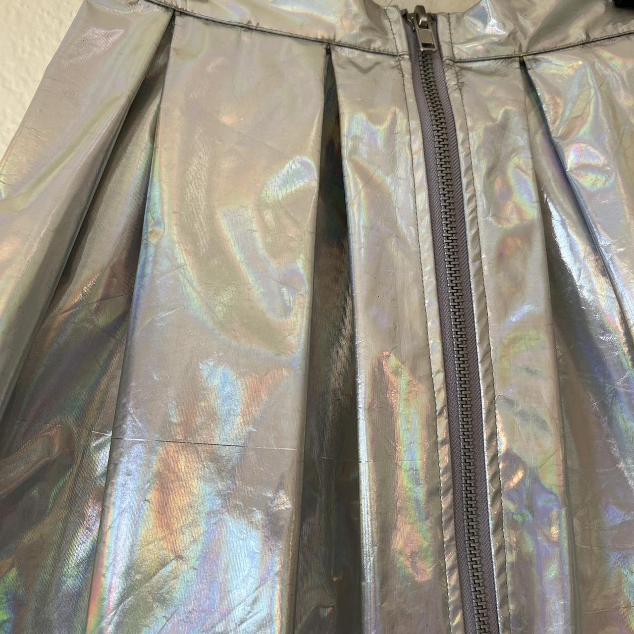 Rare vintage Lip Service Cult holographic pleated... - Depop