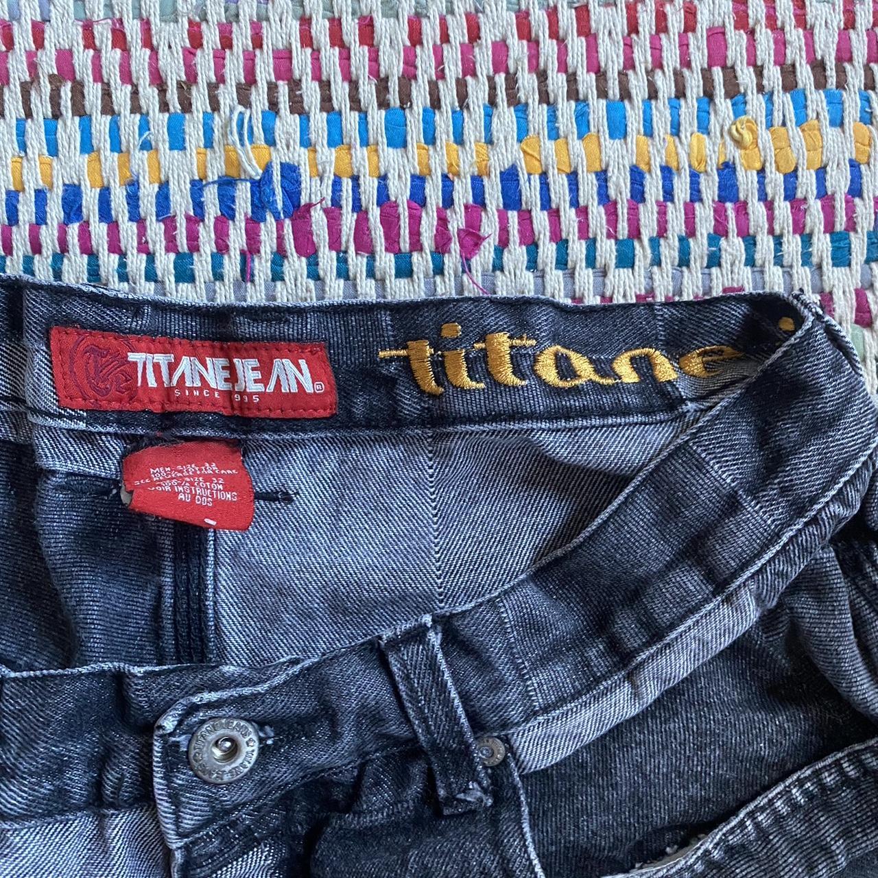 Titane patchwork jorts Grey/black Size 32 waist... - Depop