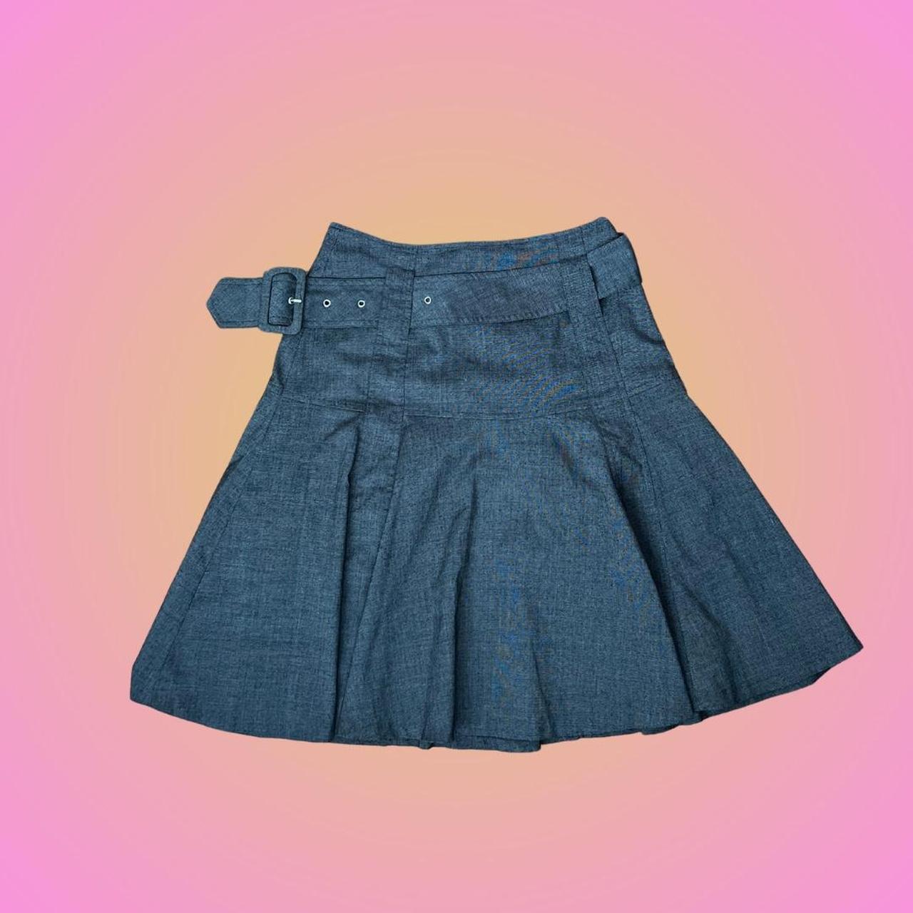 Vintage Grey Pleated Skirt W Removable Belt Size 8 🧚🏻♀️ Depop