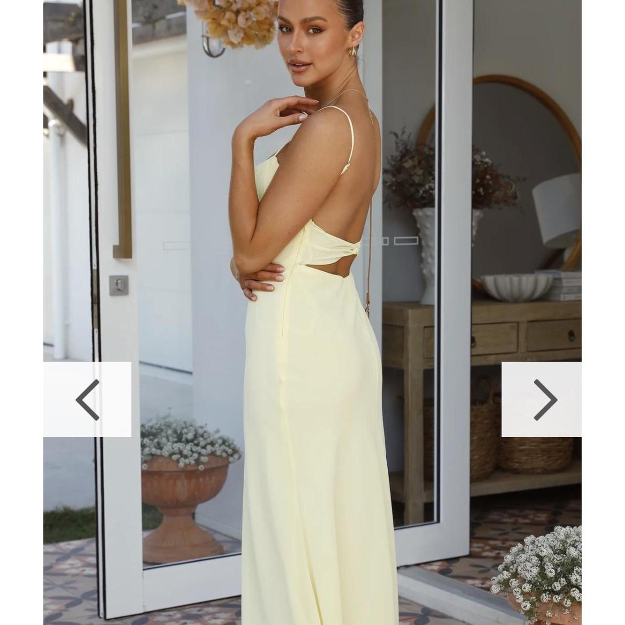 Yellow Billy J midi dress in size 8. Only worn once... - Depop