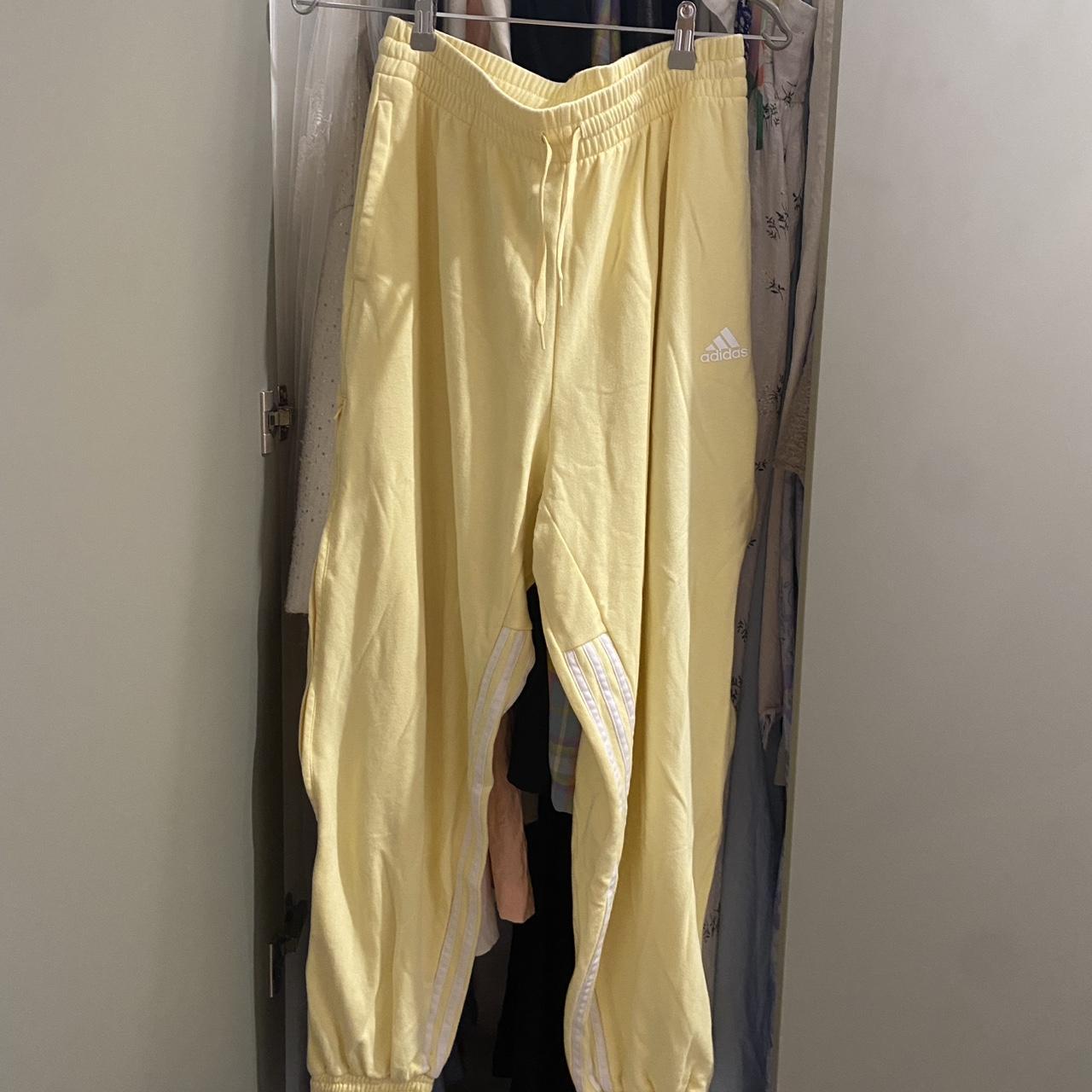 Yellow Adidas Tracksuit Pants Size Large (I’m an... | Depop