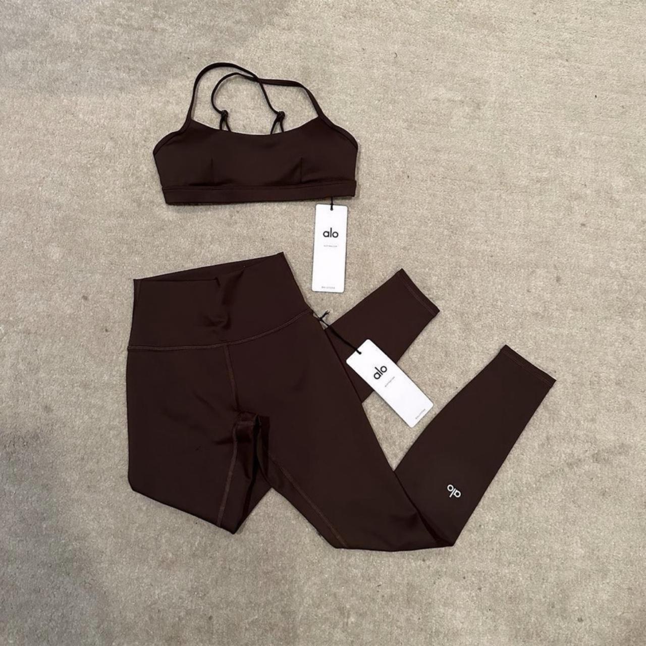 alo yoga airlift set espresso (brown) airlift... - Depop