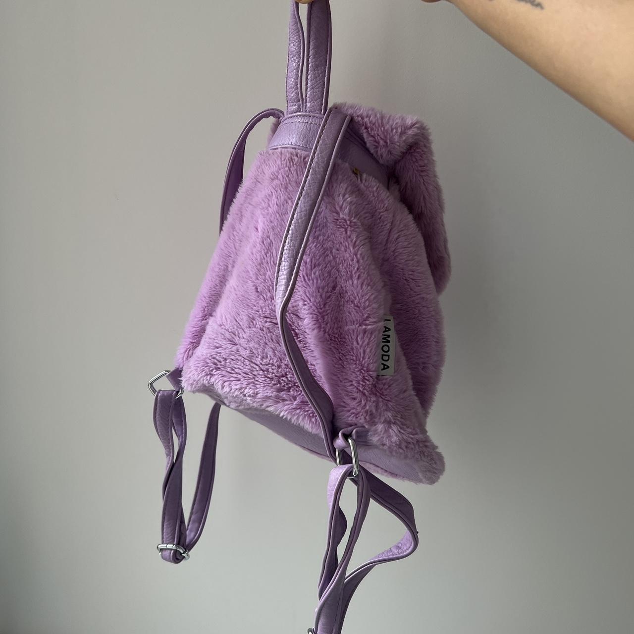 Lilac fluffy backpack #backpack #festival - Depop
