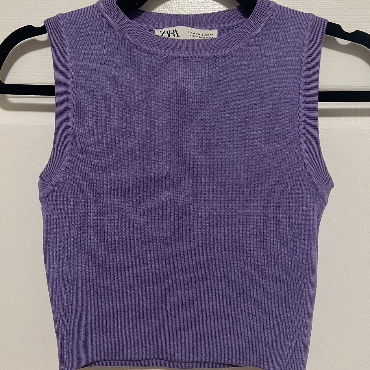 purple zara top (never worn before) - Depop