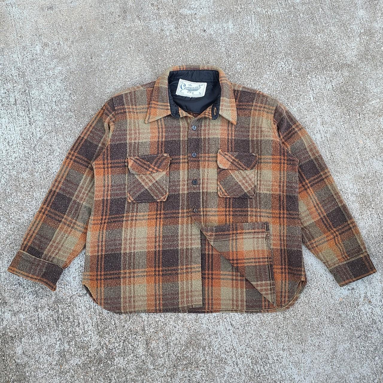 Vintage 50s-60s flannel sz XL brown earth tone... - Depop