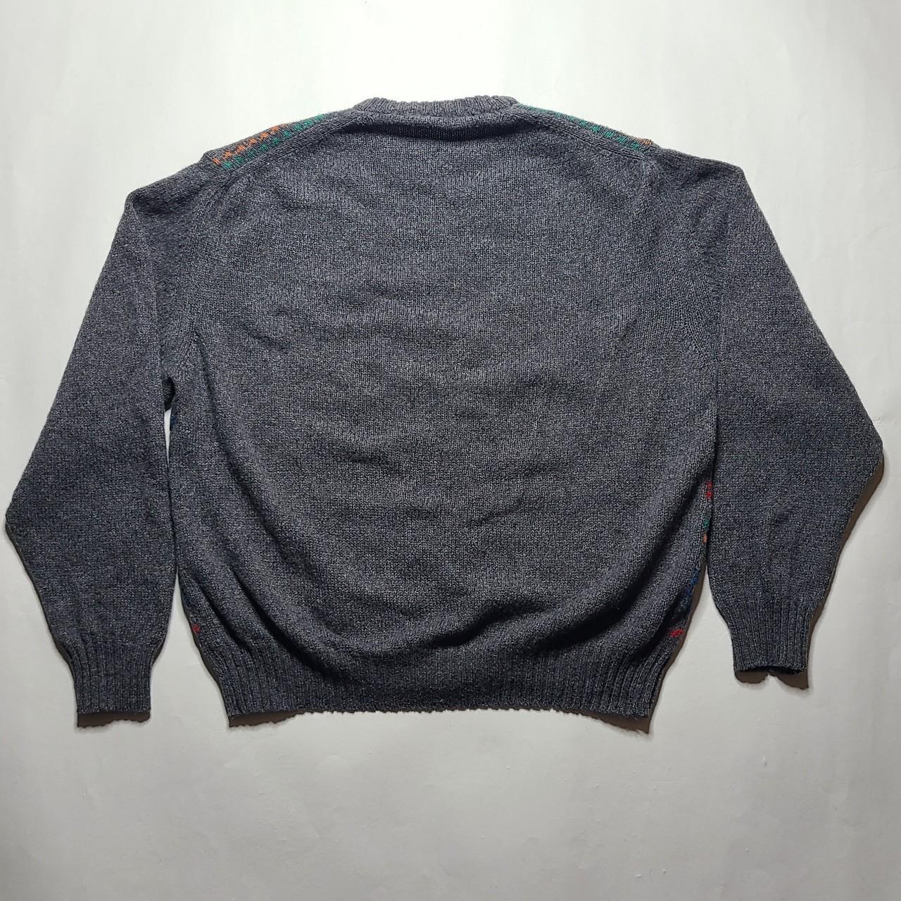 Vintage acrylic knit sweater sz XL Length-... - Depop