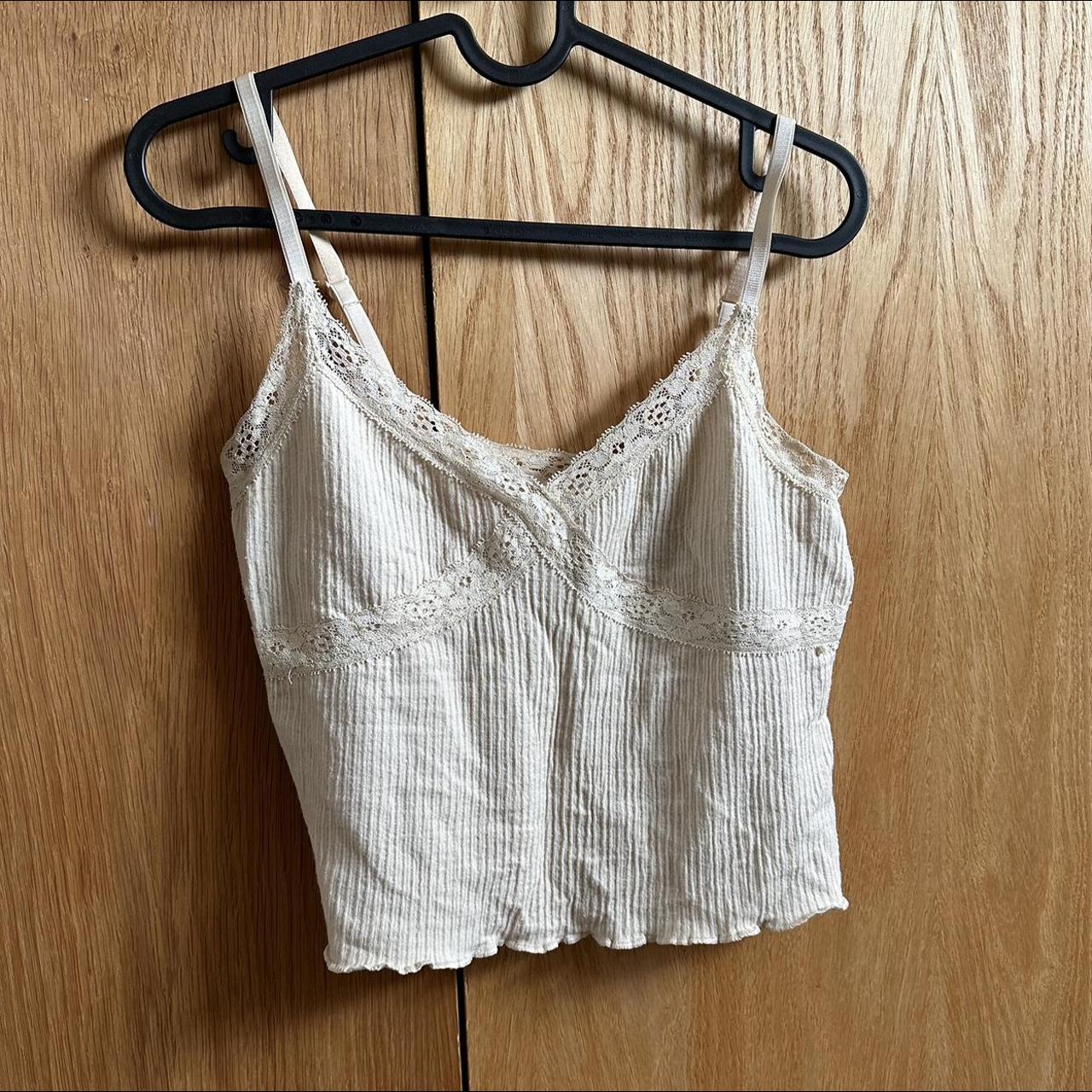 Urban Outfitters cream lace lined crop top💫 Softest... - Depop