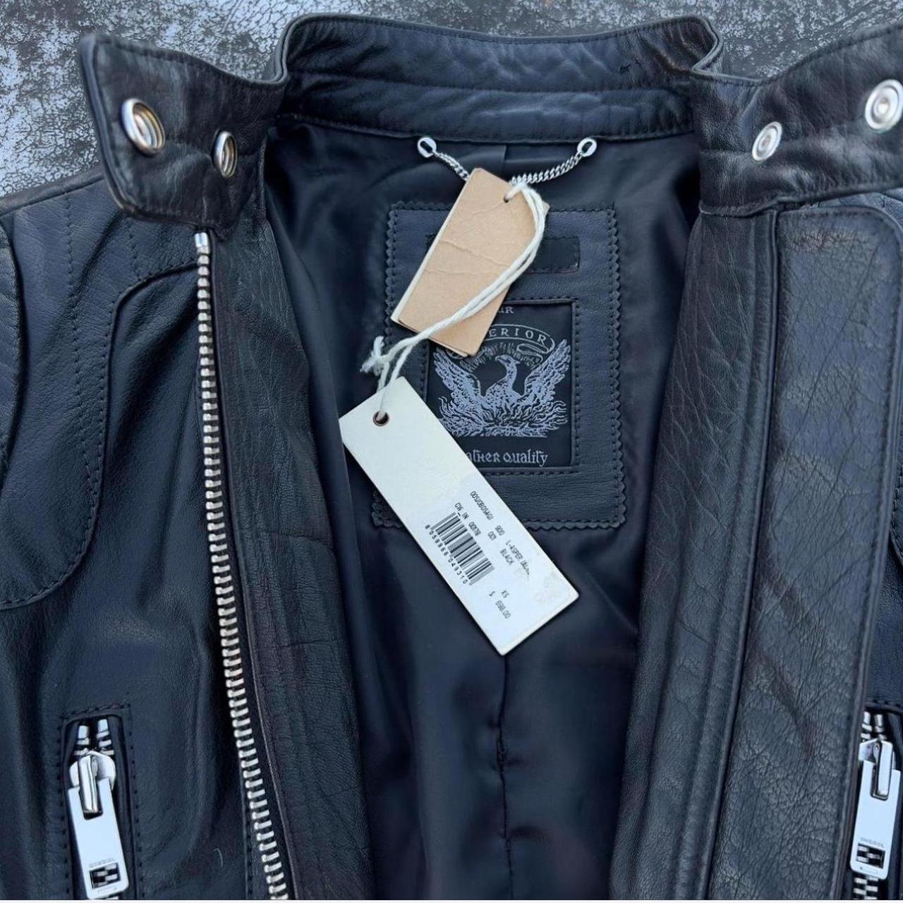 Brand new Diesel cafe racer leather biker jacket... - Depop