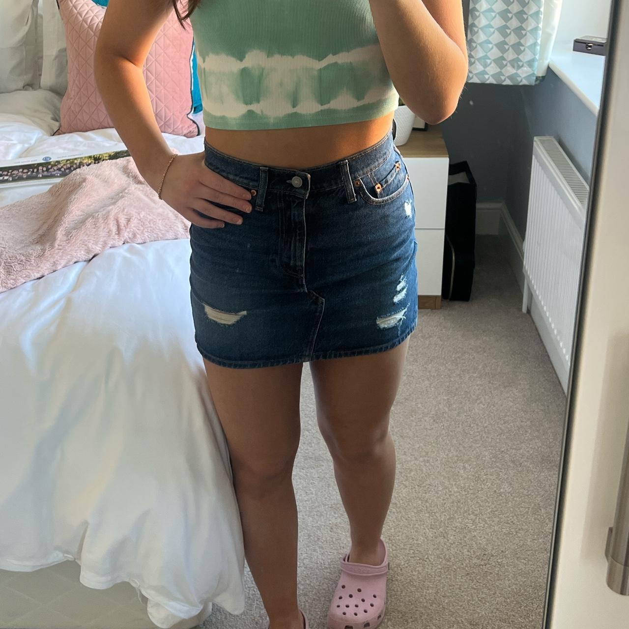 Waist 26 Levi denim skirt Brand new , without... - Depop