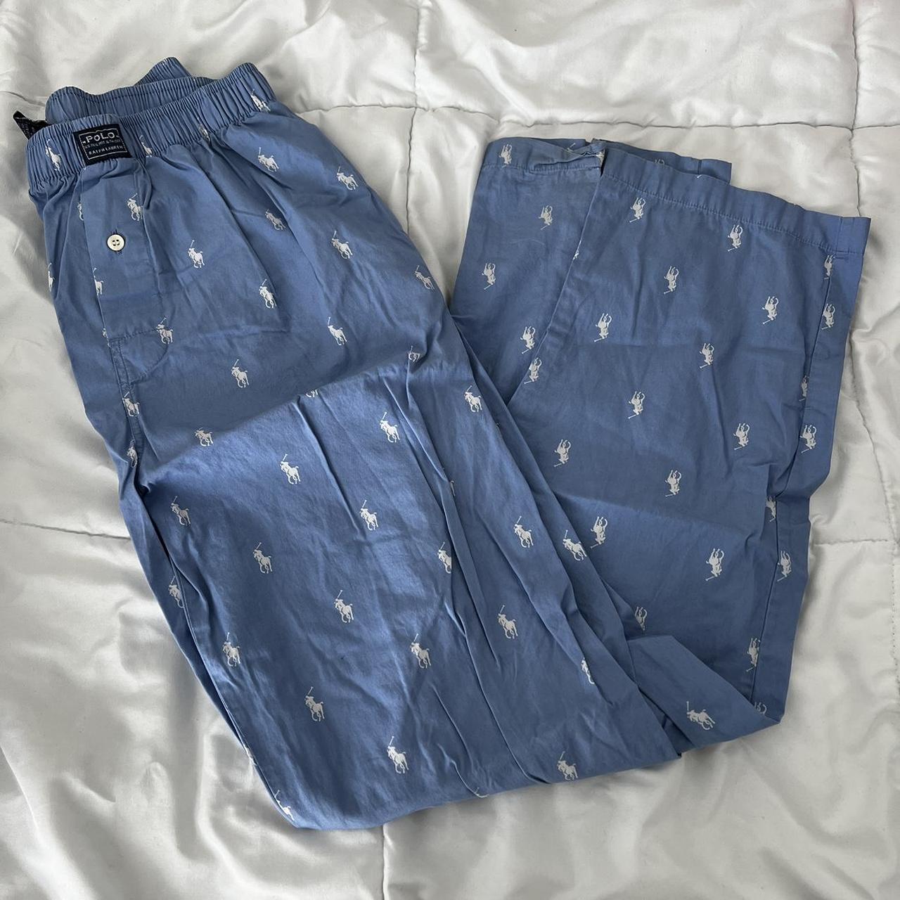 Light blue Ralph Lauren polo pajama pants Size small - Depop