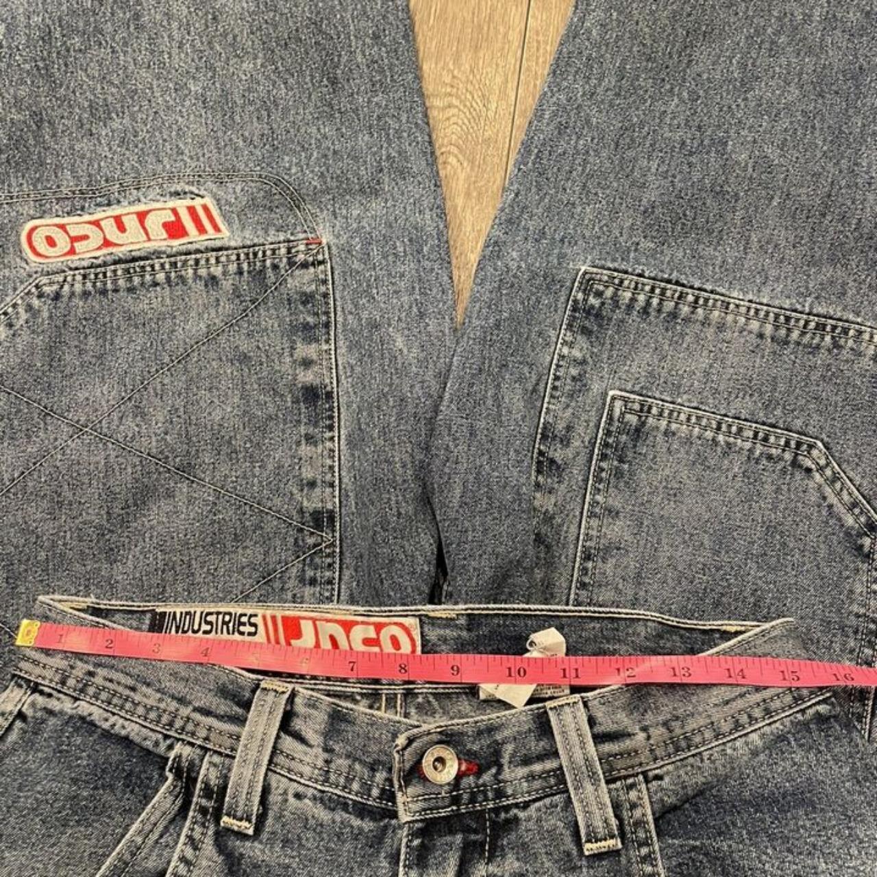 JNCO Jeans USA Mens Sz 33W x 32L Embroidered Wide... - Depop