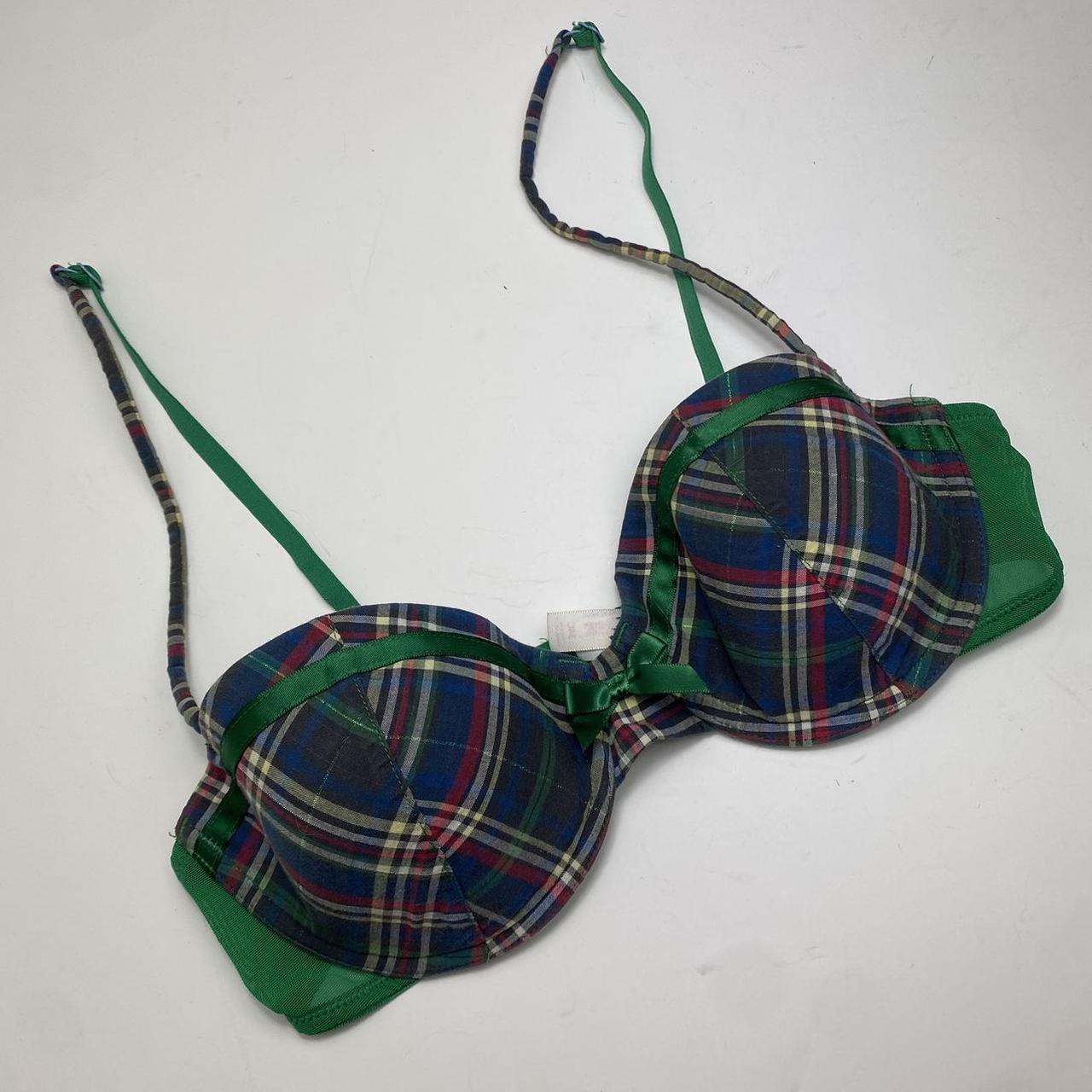 Y2K CANDIES PLAID BRA Size-34c #preppy #plaid #y2k... - Depop