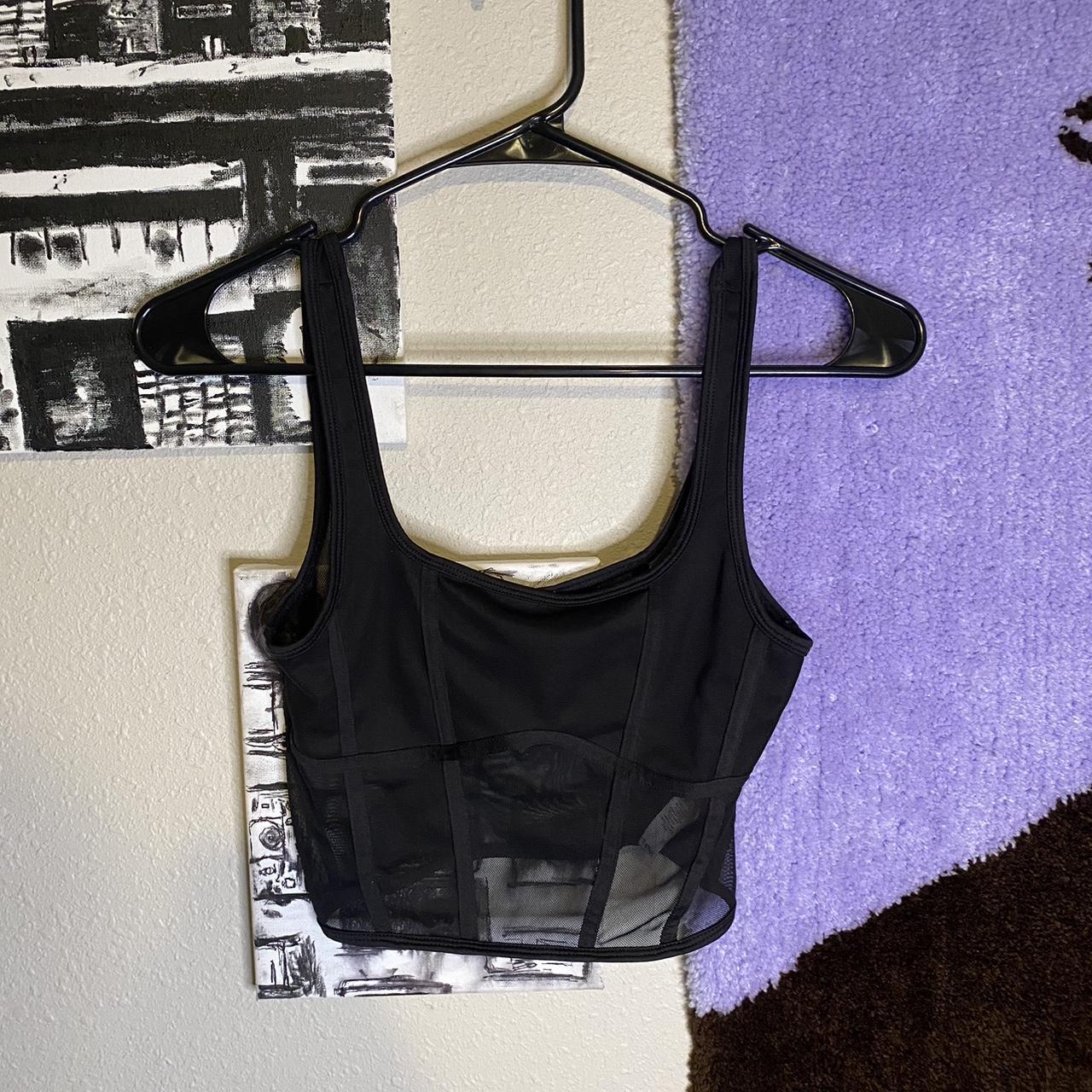 Garage cute mesh part see through crop top #garage... - Depop