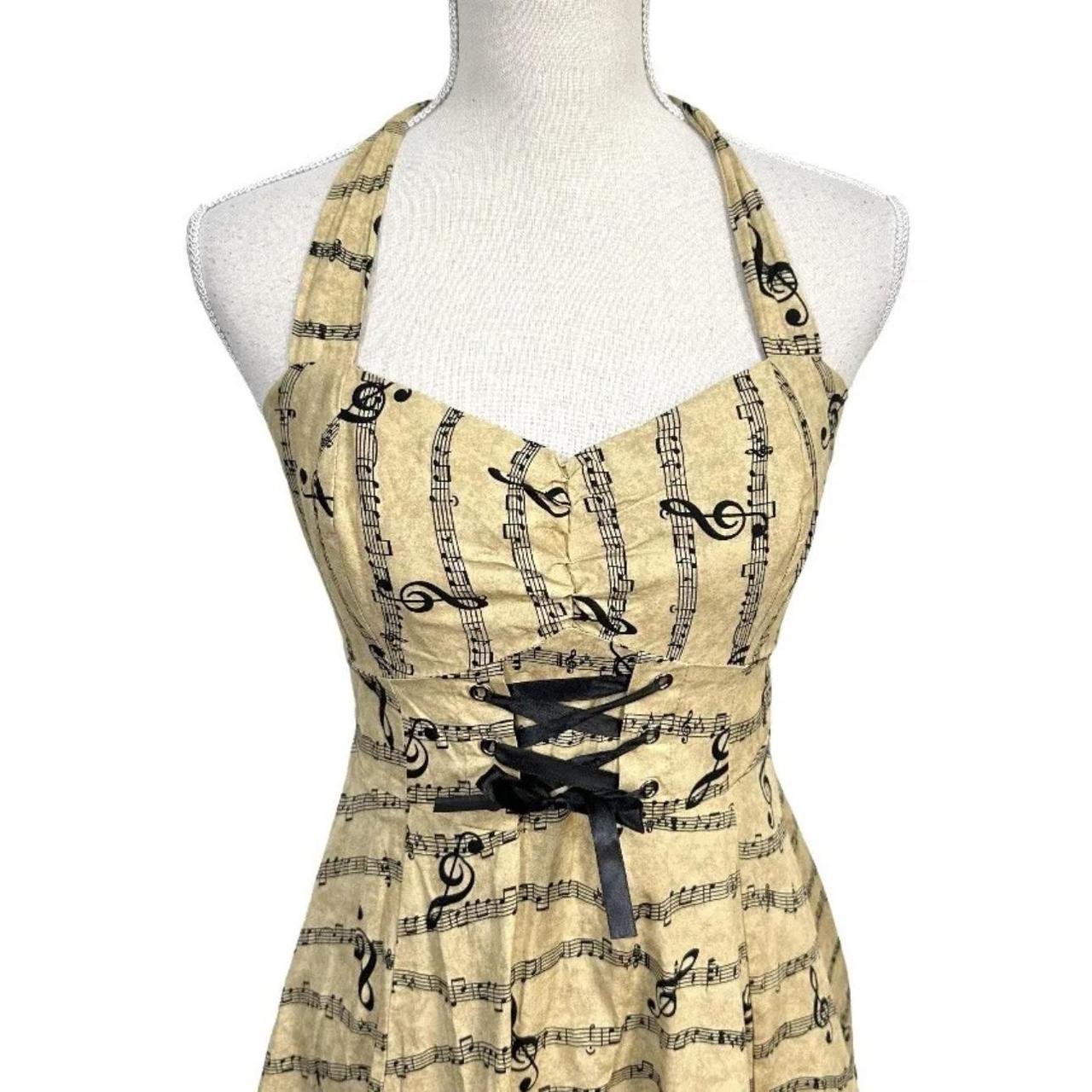Hot Topic Sheet Music Note Halter Dress Size... - Depop