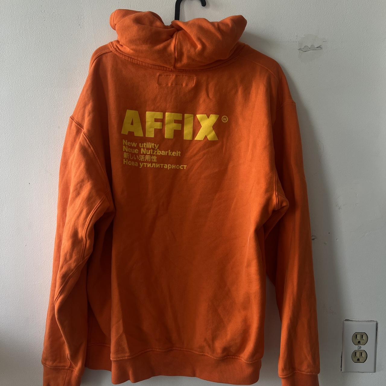 Orange Affix hoodie - sz Large but fits like a medium - Depop