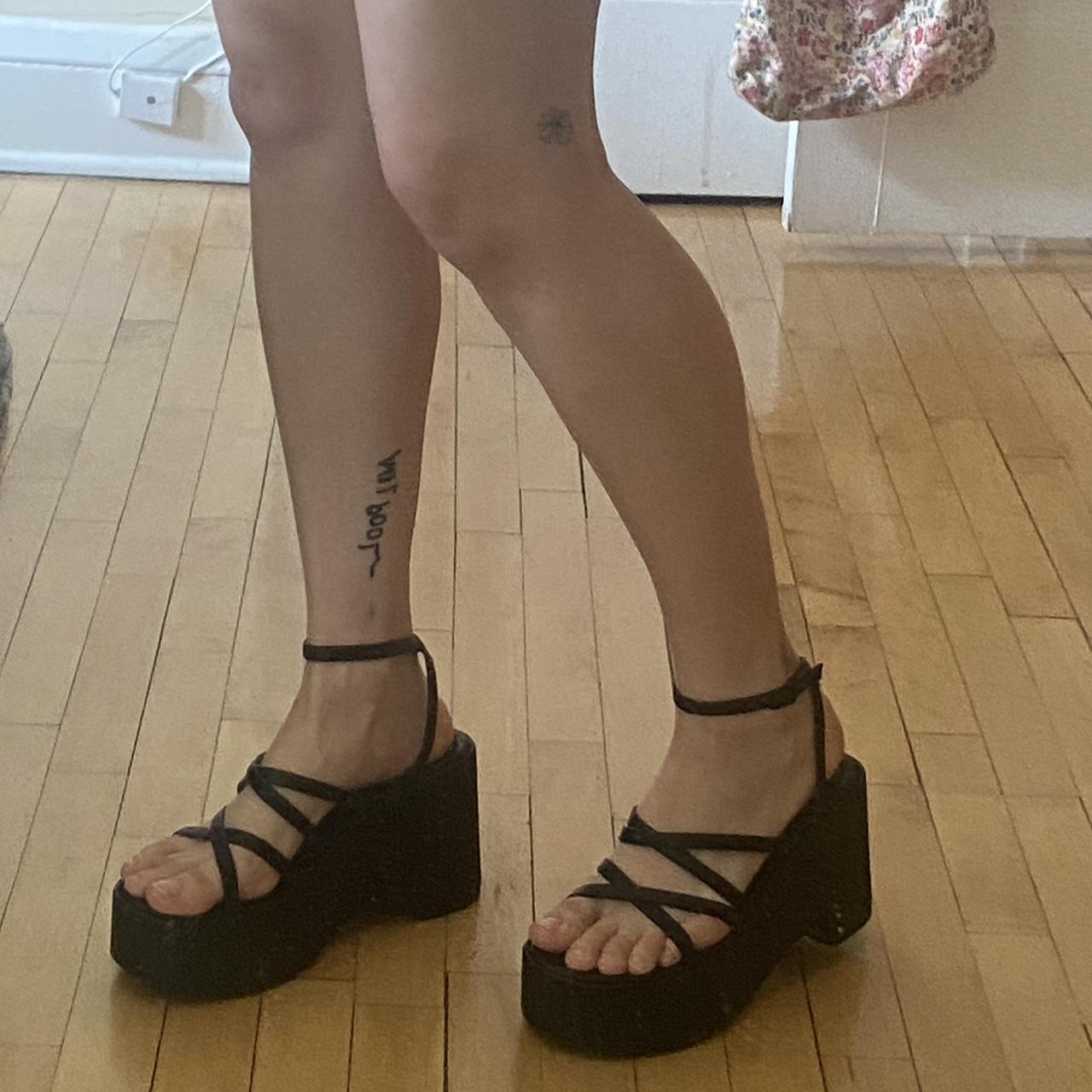 Wild Fable Black Platforms Unused and Gorgeous - Depop