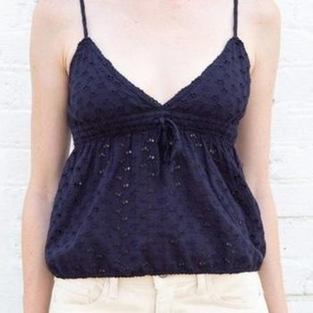 Brandy Melville Edith Lace Tank - adjustable straps... - Depop
