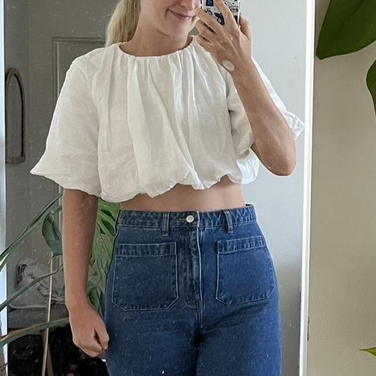 Aere bubble hem crop Size 6, would fit up to a 8... - Depop