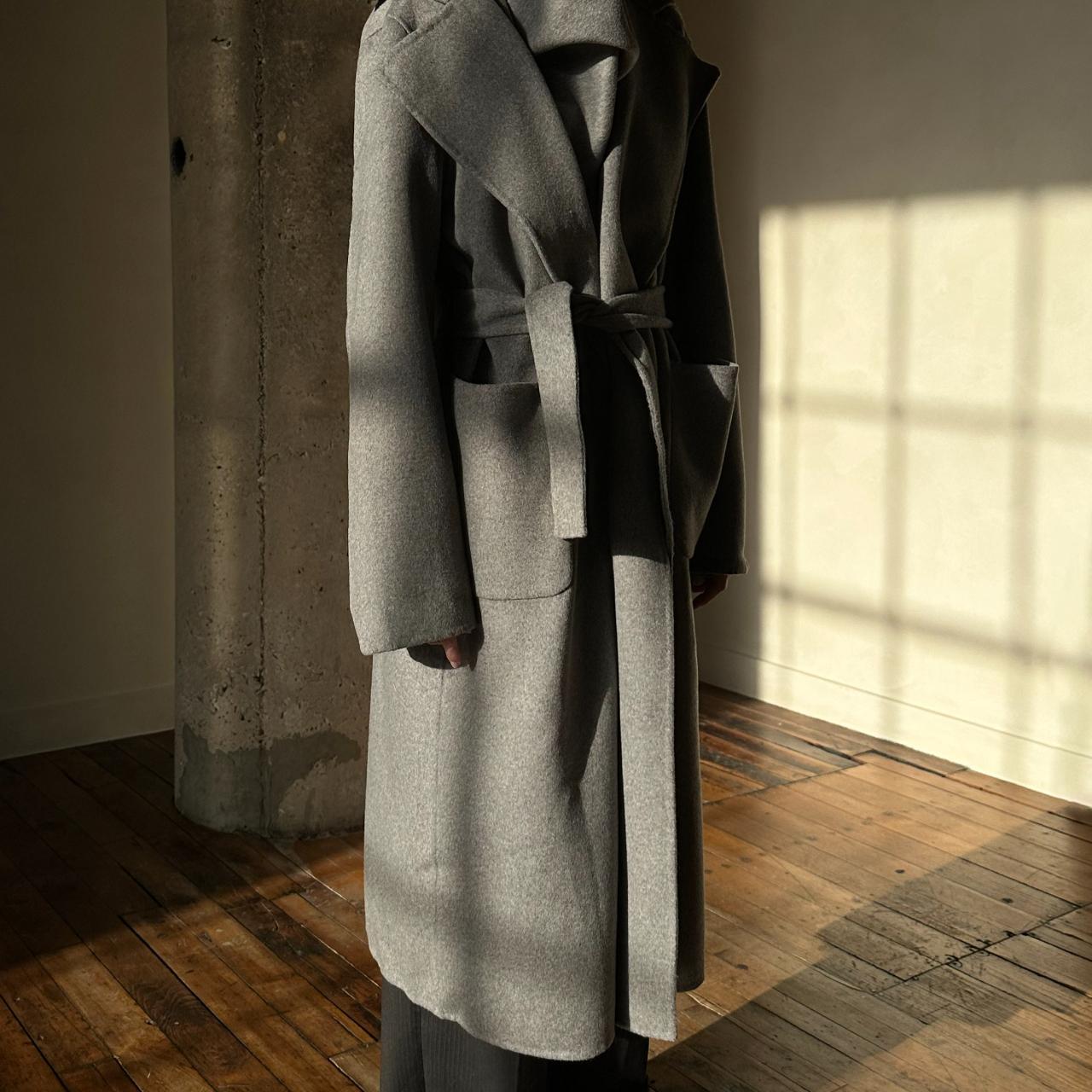 Handmade wool long coat with matching scarf and... - Depop