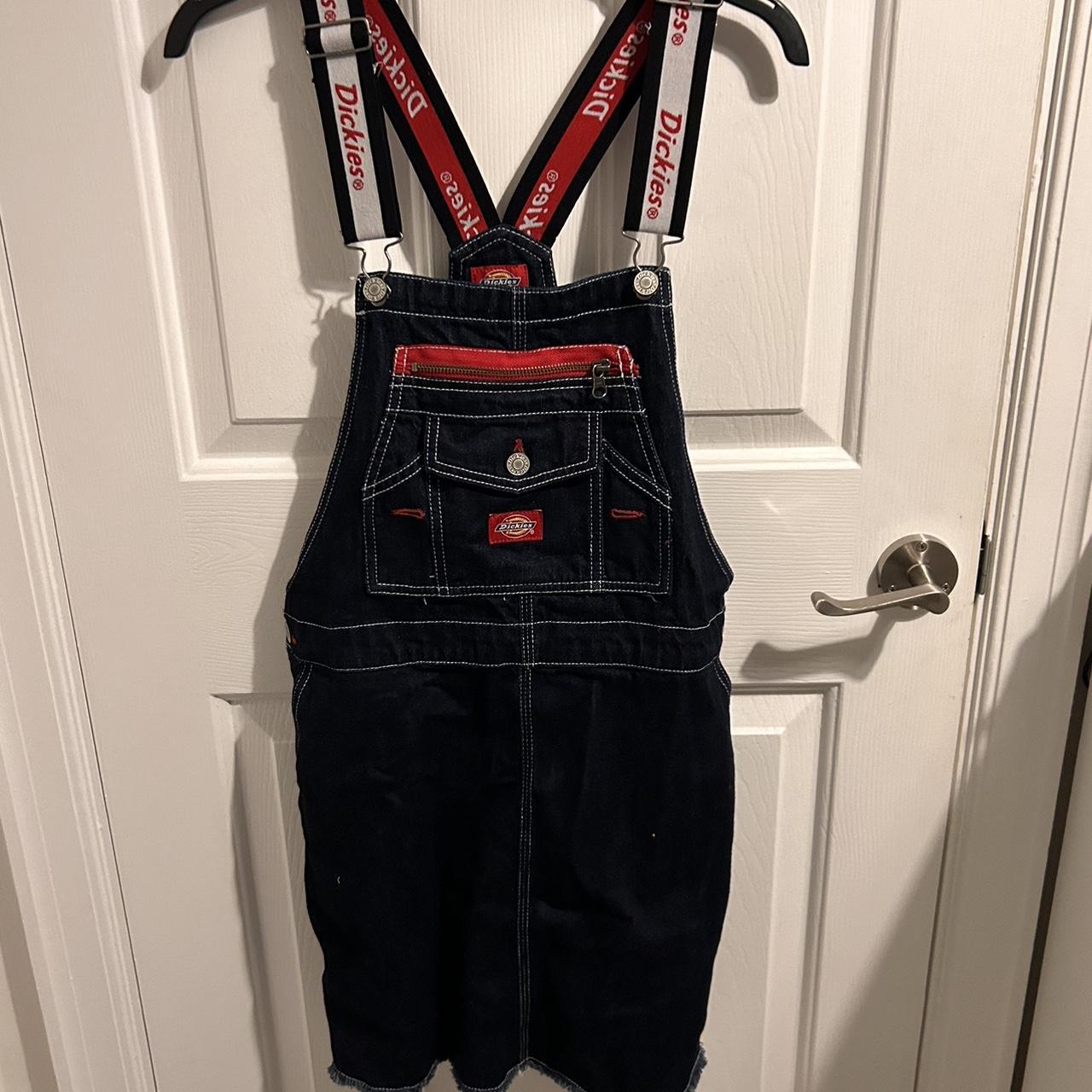 Dickies dungarees Worn once Size S - Depop