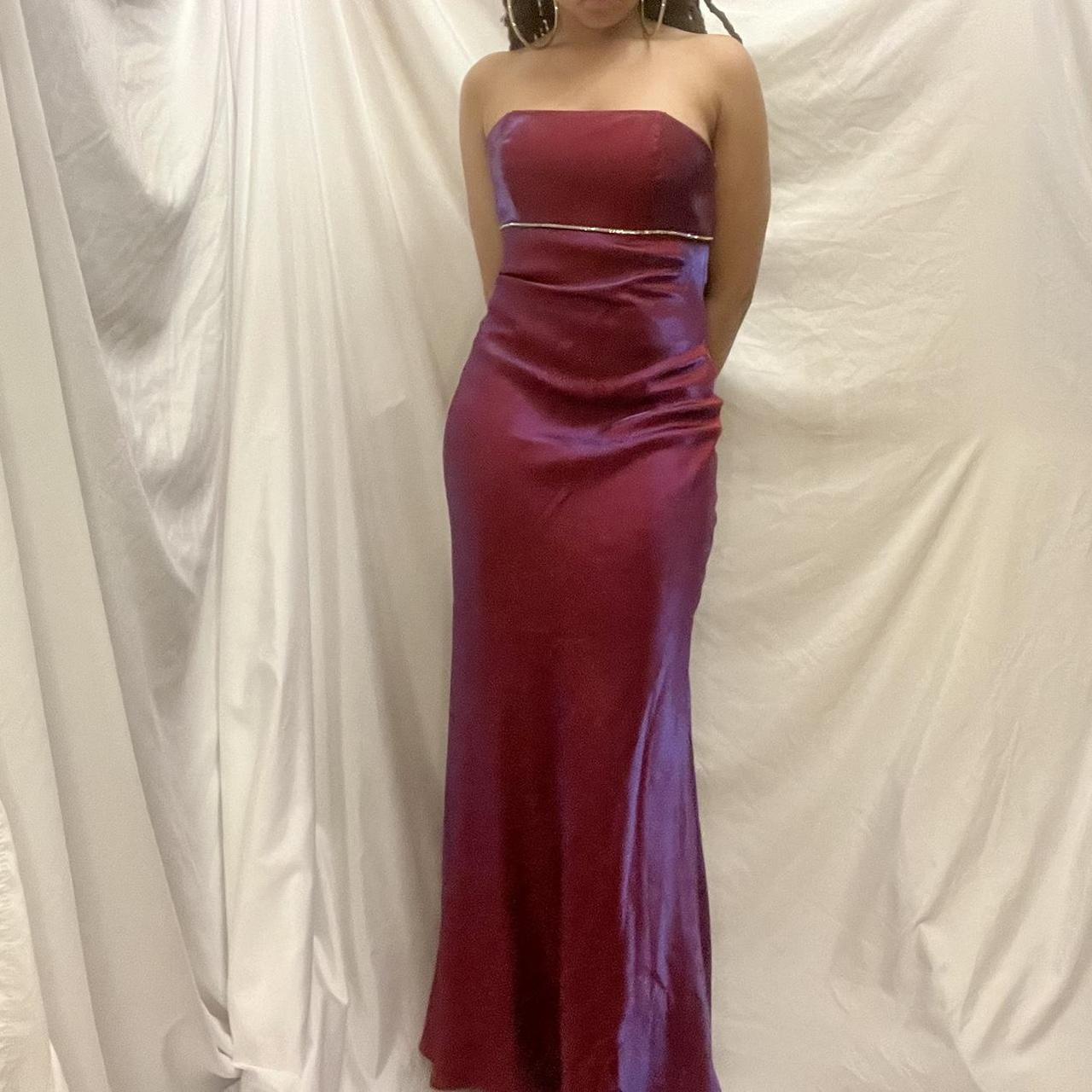 Y2K Iridescent Empire Waist Plum Hoco Dress The... - Depop