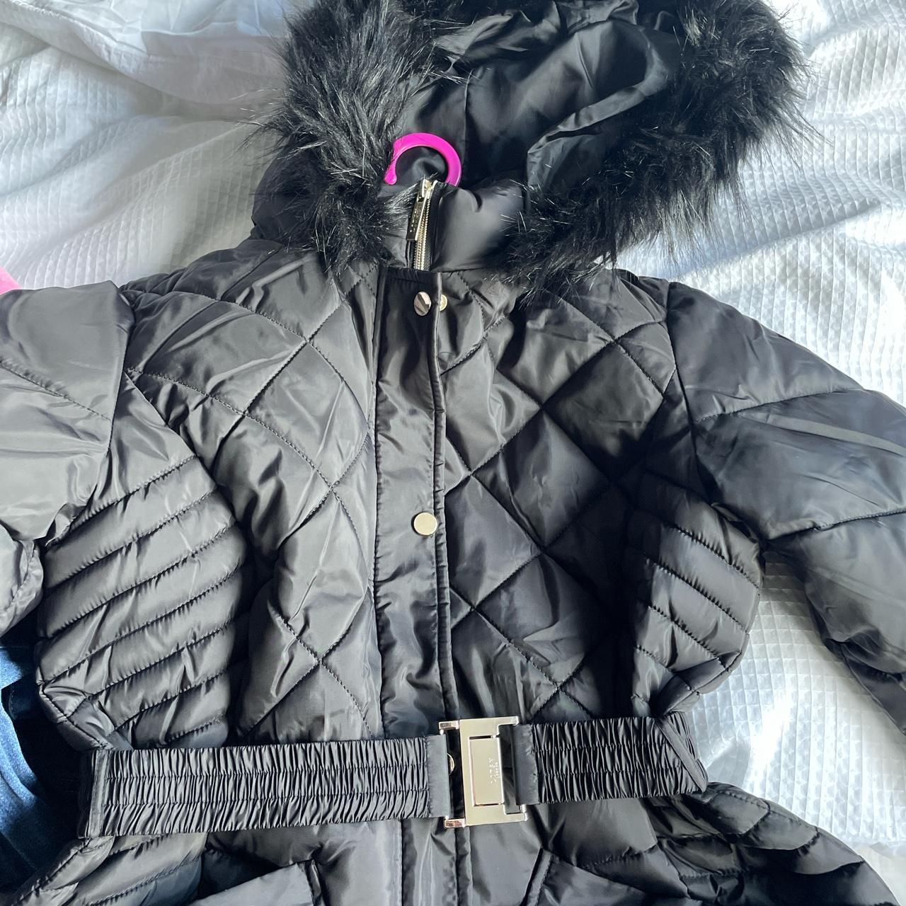 Lipsy size 12 jacket Fur hood and padded Only worn... - Depop