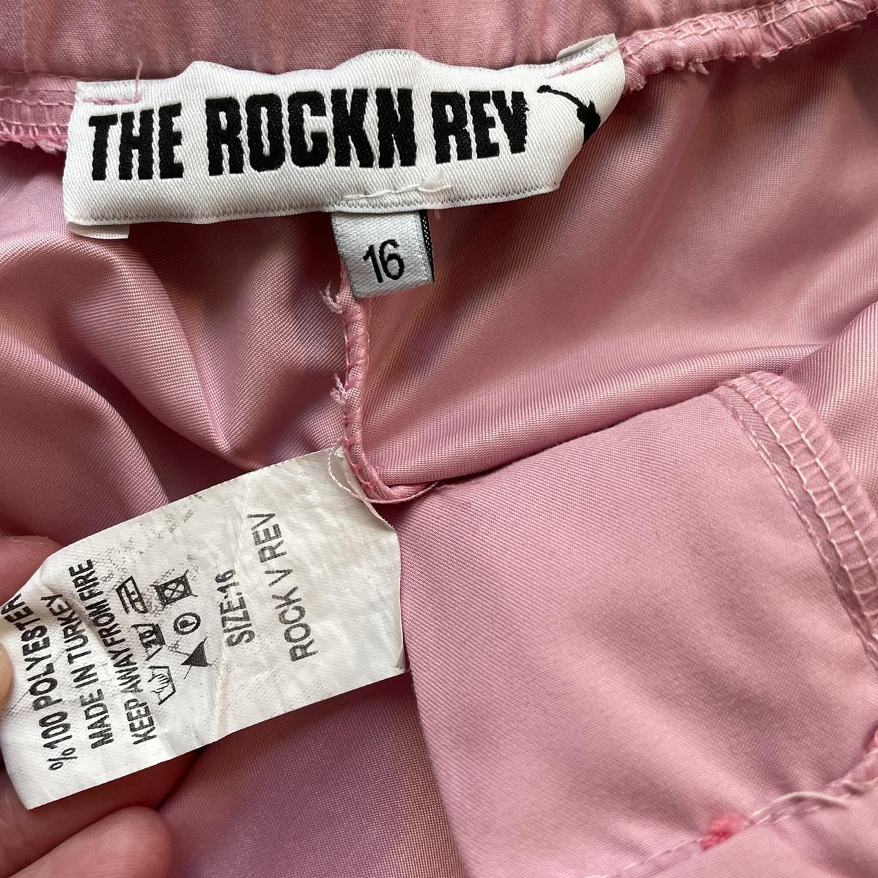 Nasty Gal (Rockin Rev) pink puddle wide leg pocket... - Depop