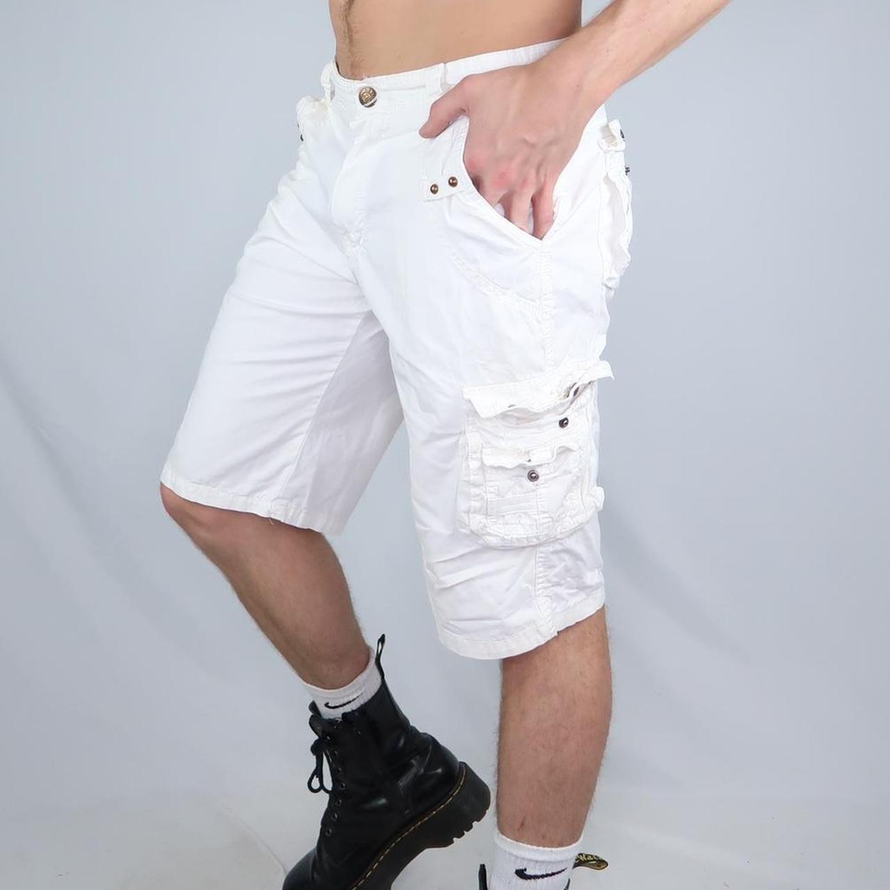 Men's White and Silver Shorts | Depop