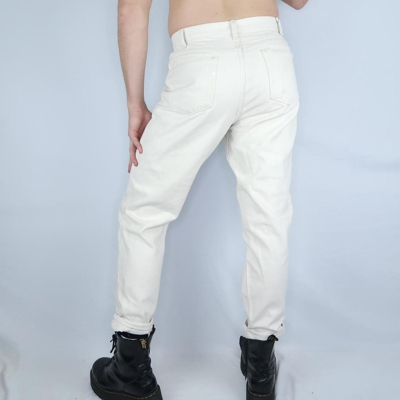 Vintage 90s western wrangler white denim Jean pants... - Depop