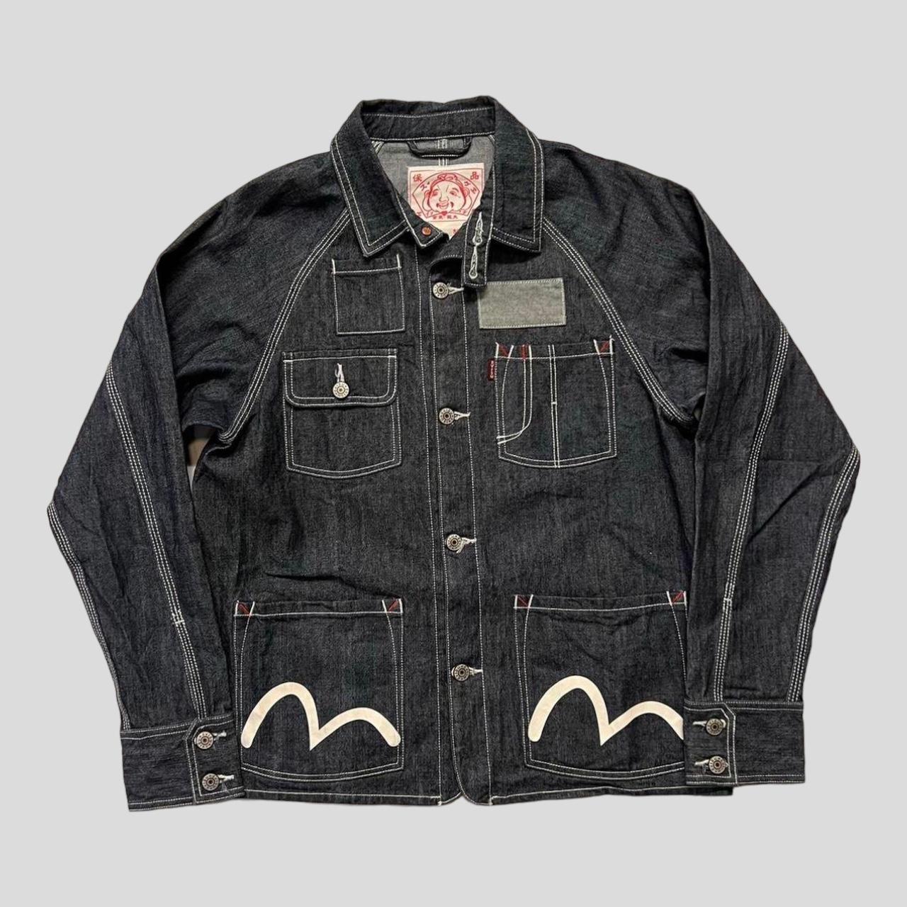 Vintage Evisu denim jacket with seagull on both... - Depop
