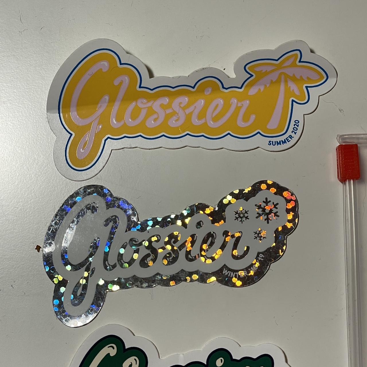 GLOSSIER 4 stickers + mirror and pouch bundle 🌸 4... - Depop