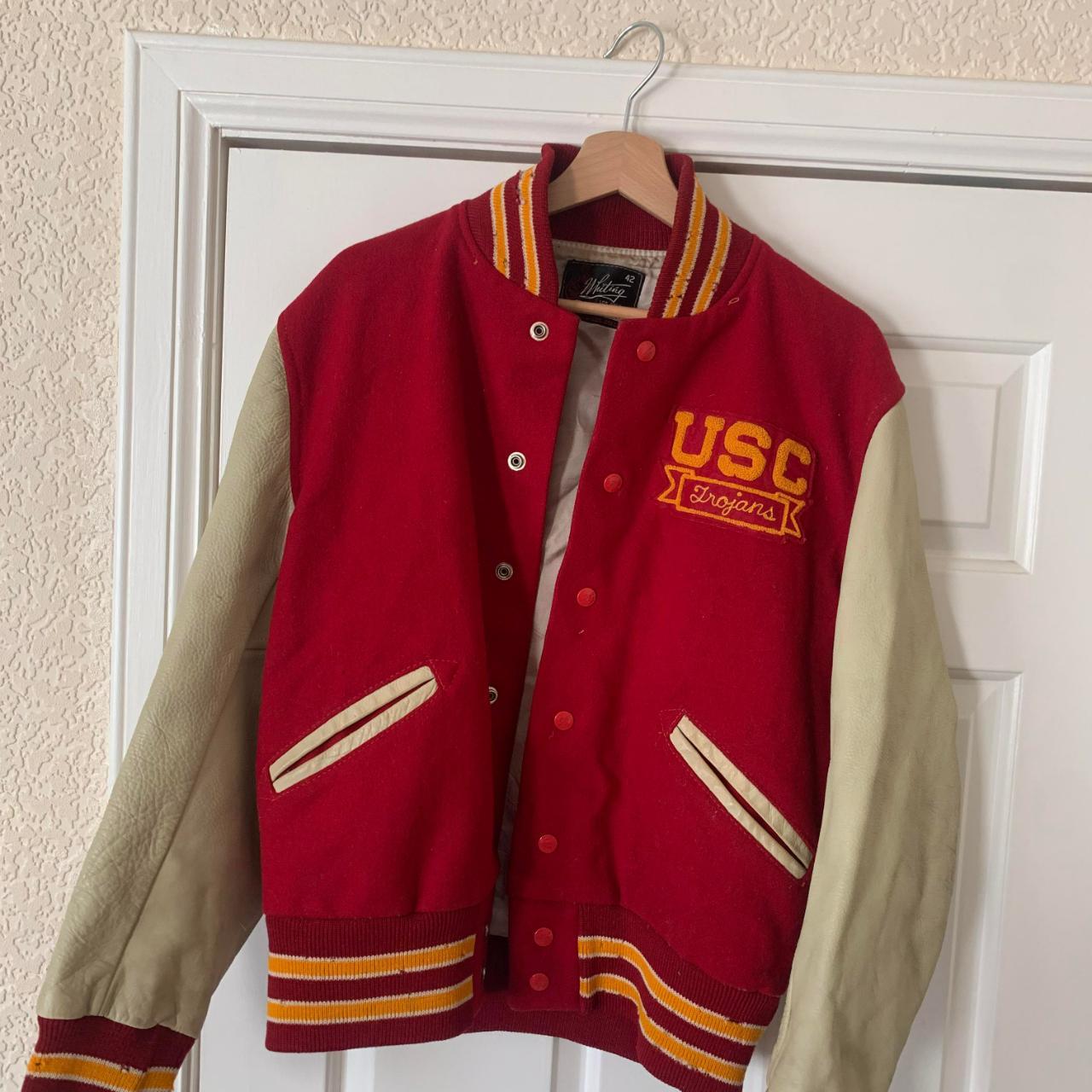 Vintage 1950s USC TROJANS Leather Varsity... - Depop