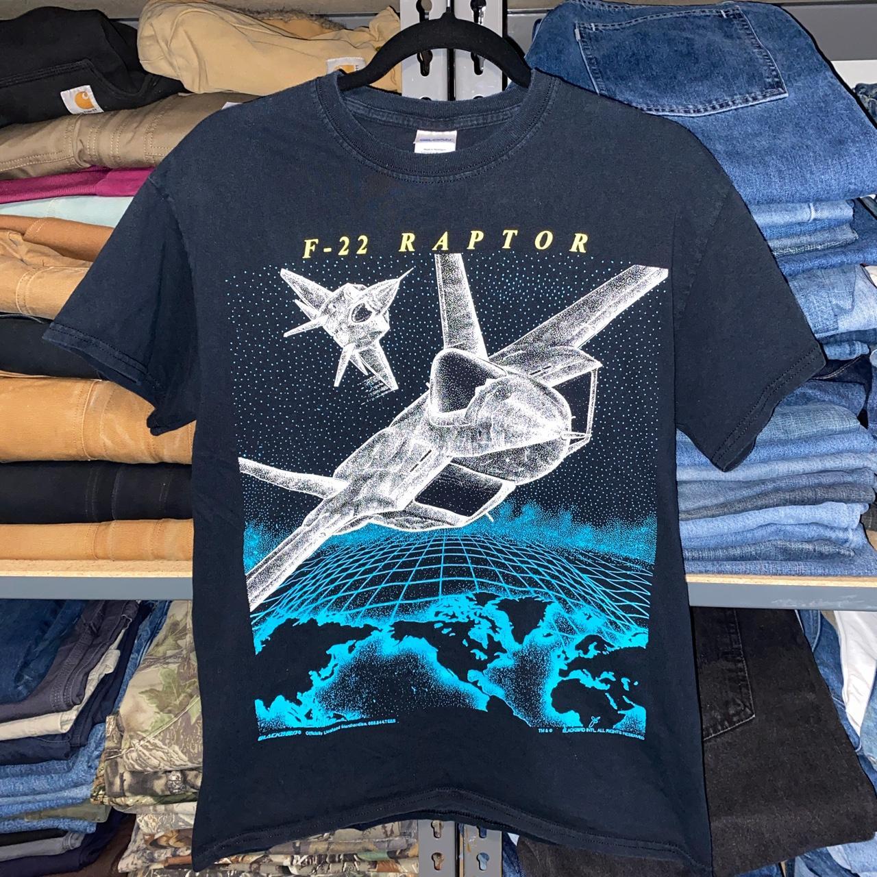 F 22 raptor jet T-shirt, airplane black, bird... - Depop