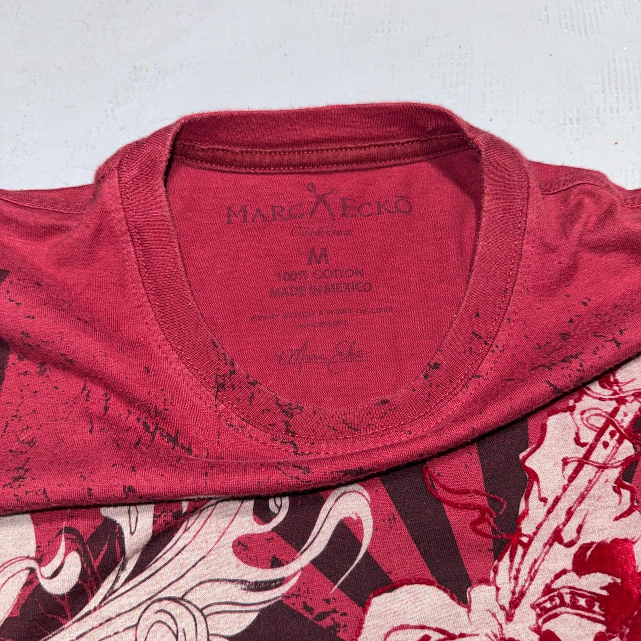 Ecko Mark Ecko Y2K Affliction style red and black shirt - Depop