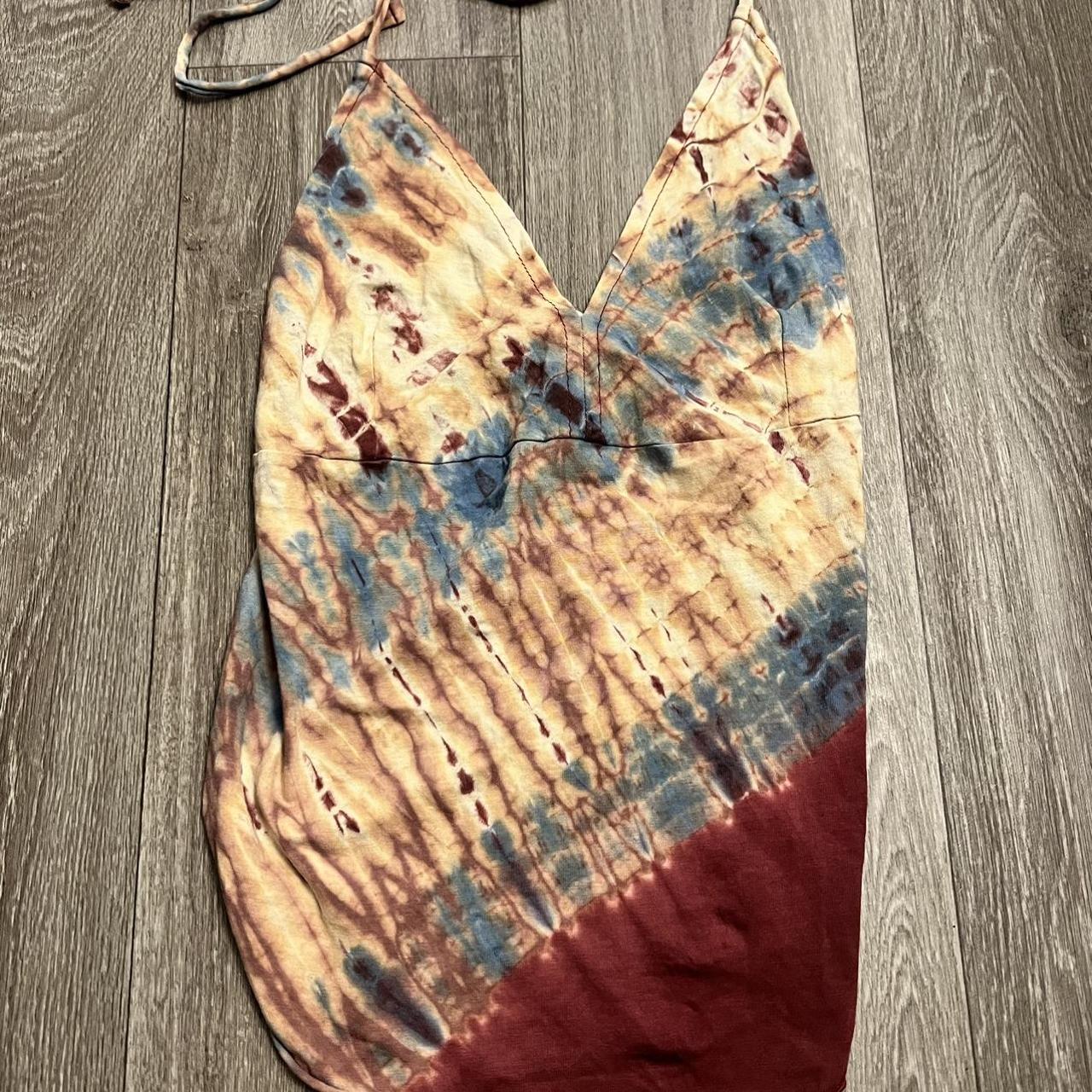 Jayli halter backless tie dye tank Size medium... - Depop