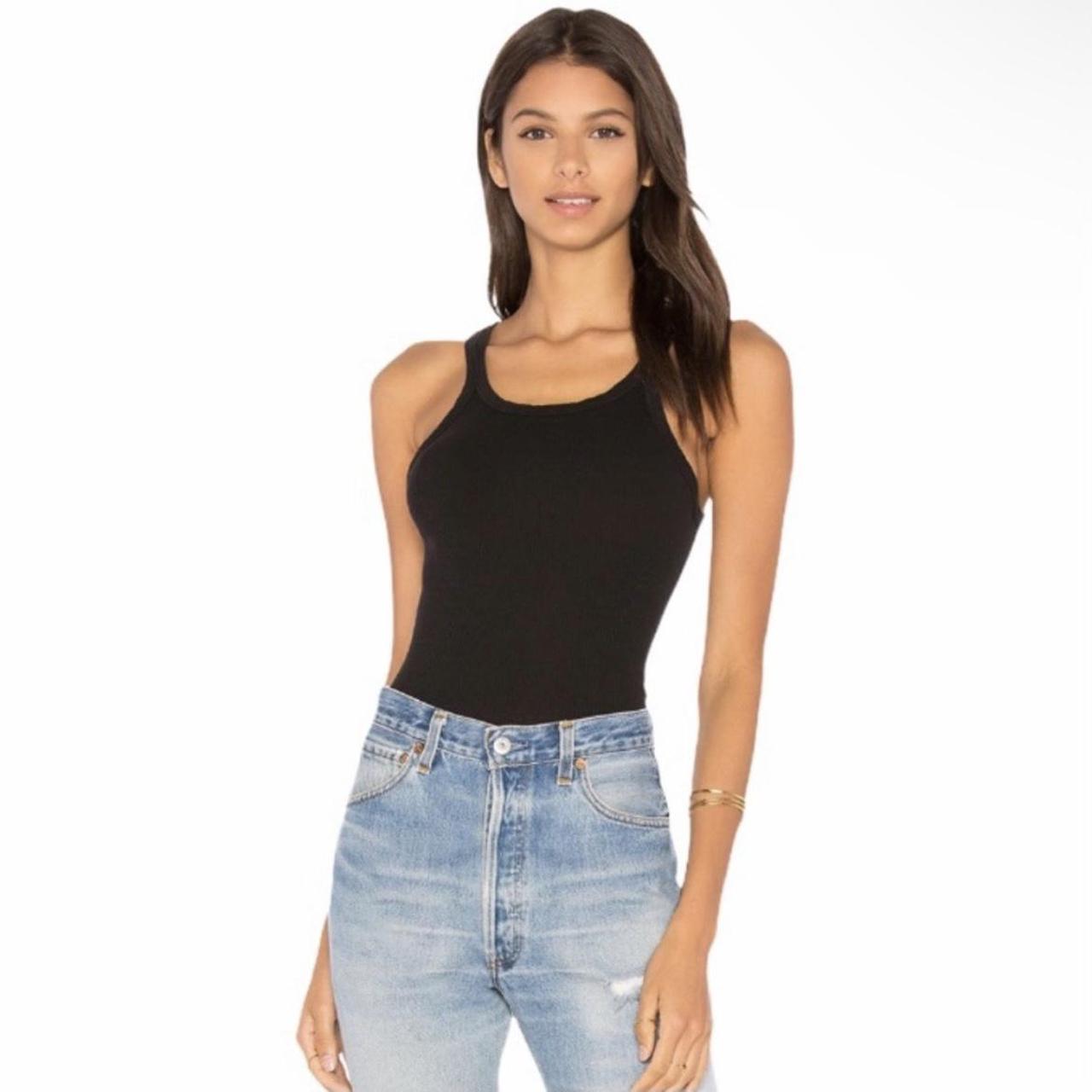 RE/DONE Ribbed Black Tank Top XS perfect condition. - Depop